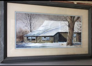 David Lenker 1988 “Winter Barn” Watercolor 18 X 28 | eBay