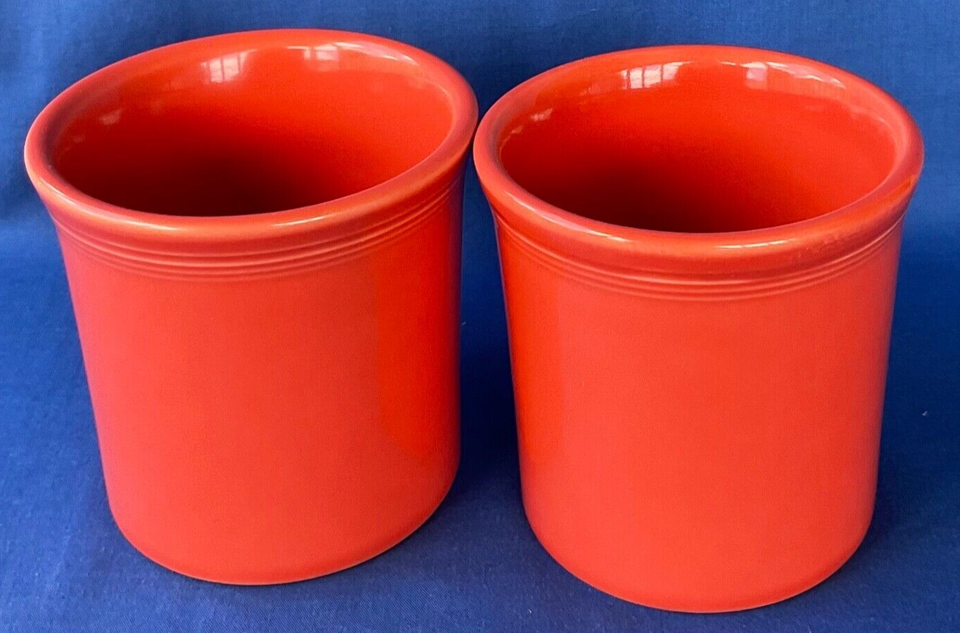 2 Pcs. Fiestaware, Ring Handle Mugs, Fiesta, orange, persimmon ...