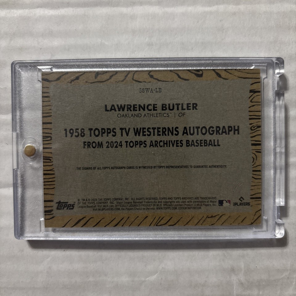 2024 Topps Archives Lawrence Butler 58’ TV Westerns On Card RC Auto - A ...