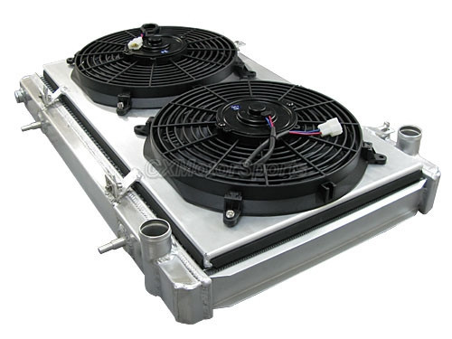 Aluminum Radiator + Shroud + Slim 12" FANS For 89-94 Nissan 240SX S13 ...