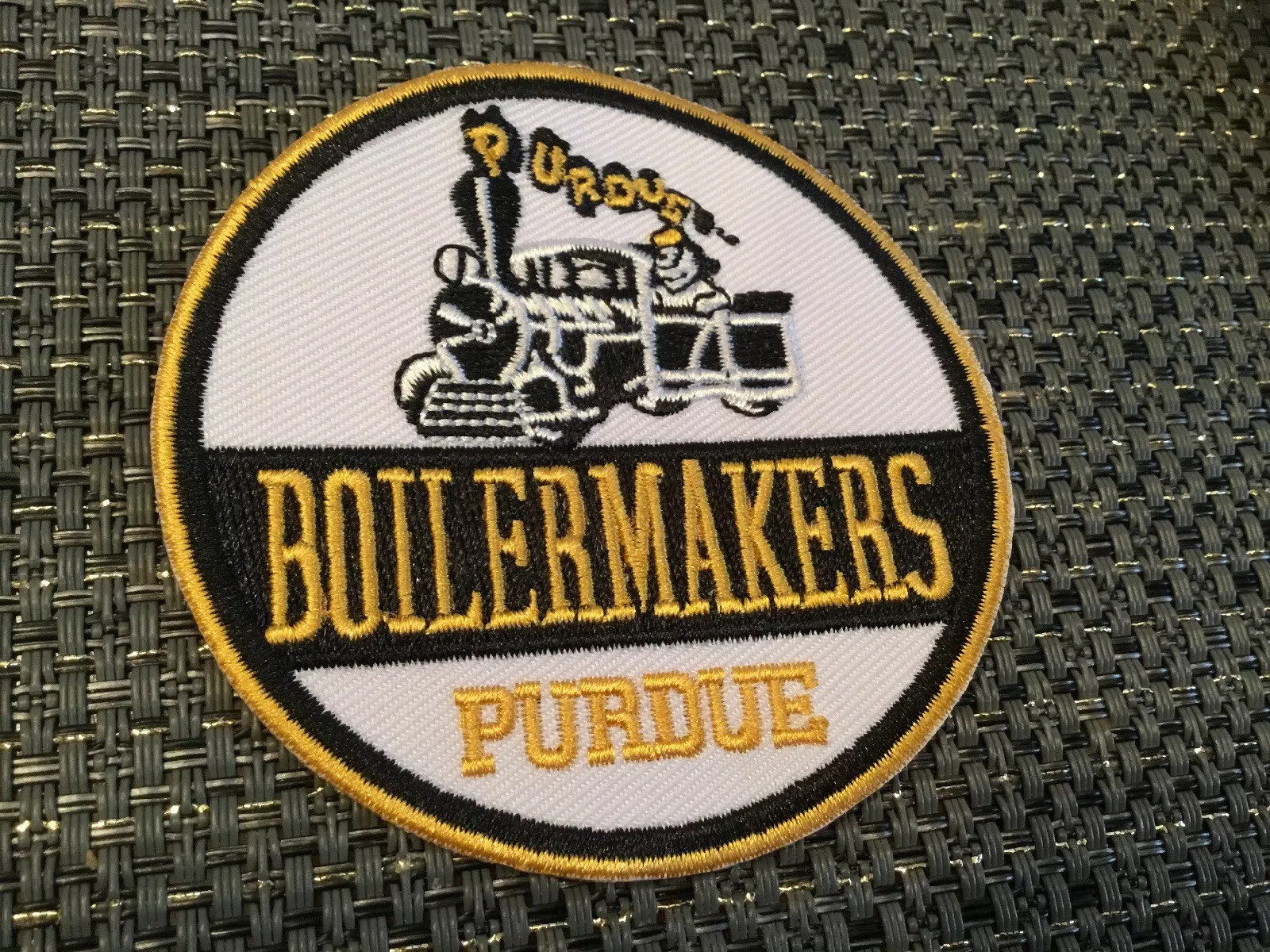 PURDUE UNIVERSITY BOILERMAKERS vintage iron on embroidered patch 3" x 3 ...