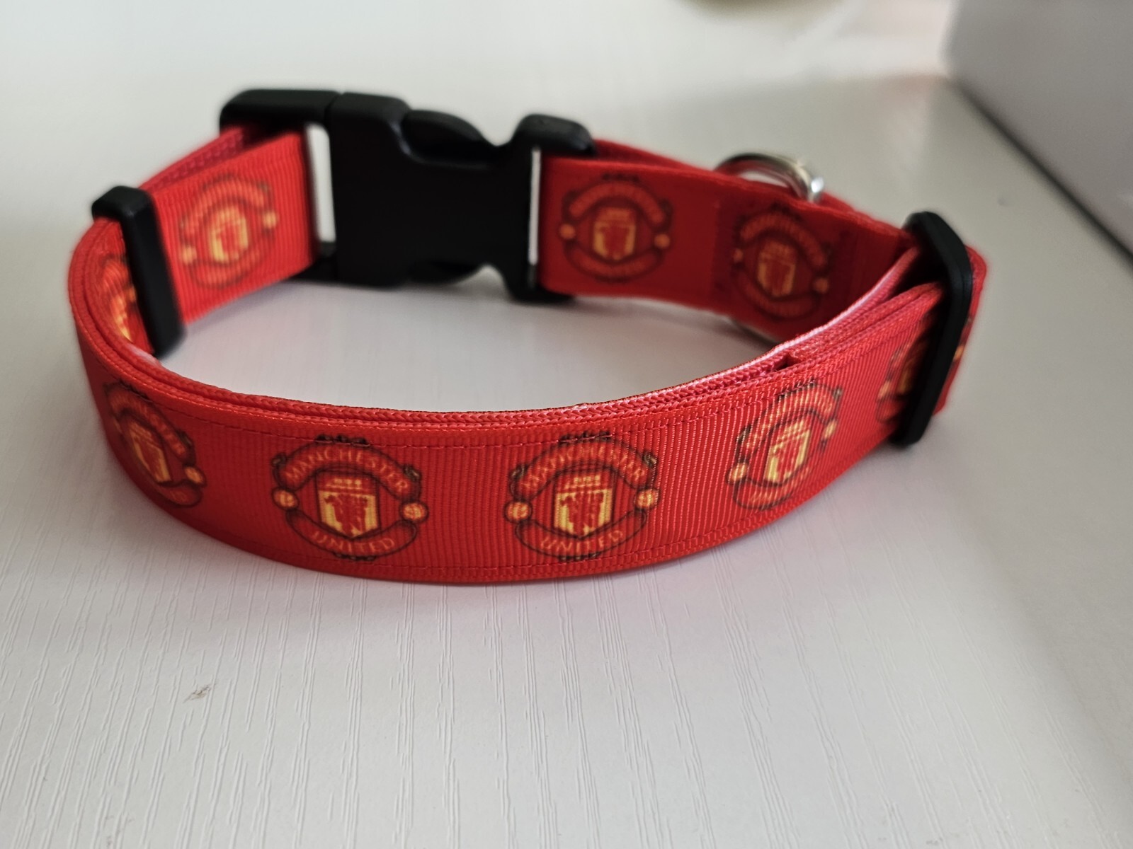 Manchester Utd Inspired Adj Handmade dog Collar SEE DESCRIPTION FOR ...