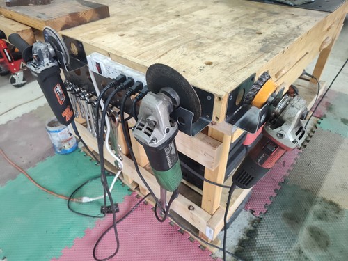 (4 Pack) 4 1/2" Angle Grinder Wall/Work Bench Holder Storage Rack Heavy ...