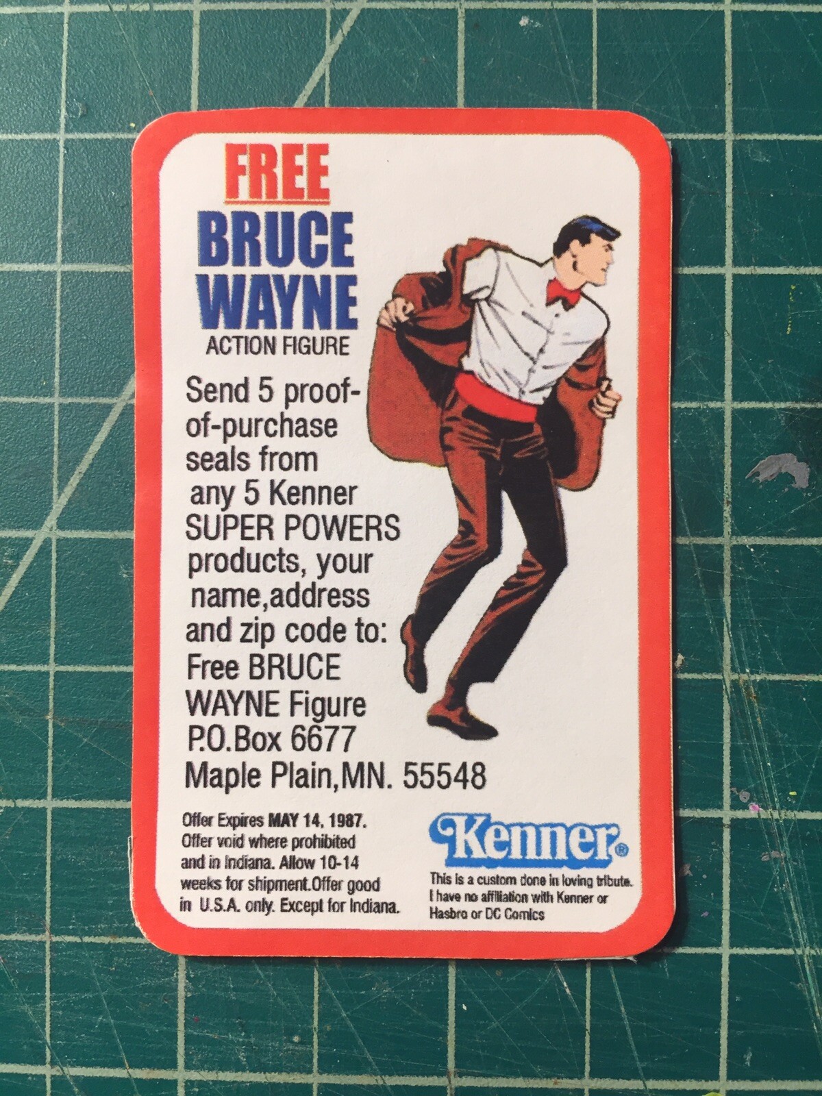 Custom Kenner Super Powers Bruce Wayne Offer Sticker Batman | eBay