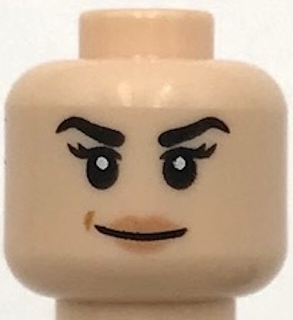 Lego New Minifigure Light Nougat Head Tan Lips Black Eyebrows Bandage ...