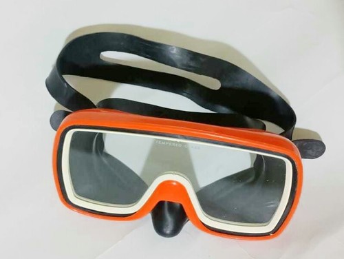 Vintage Rubber Diving Mask Swimming Goggles Mask Oval Glass Goggle ...