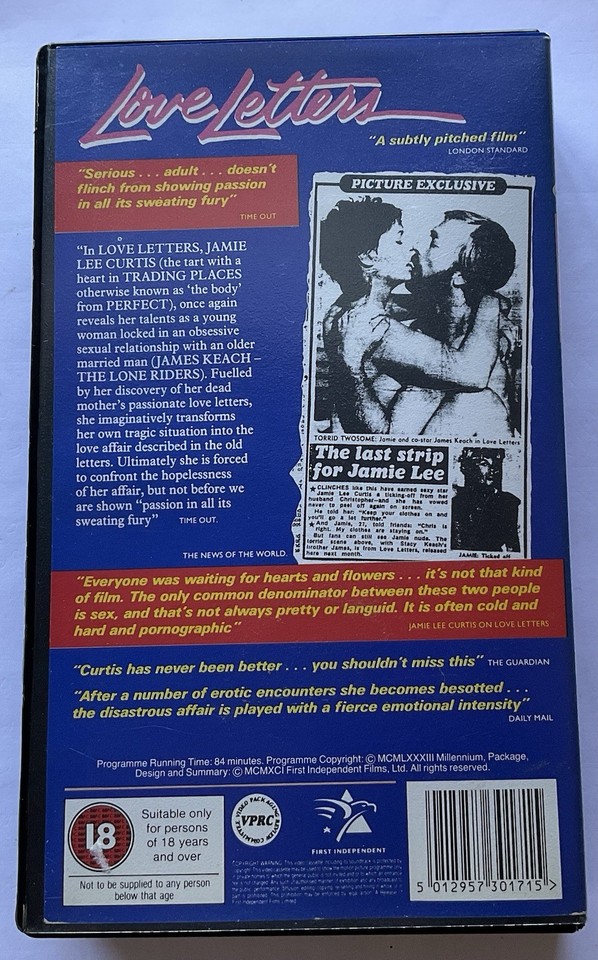 Jamie Lee Curtis Love Letters VHS Video Cassette | eBay
