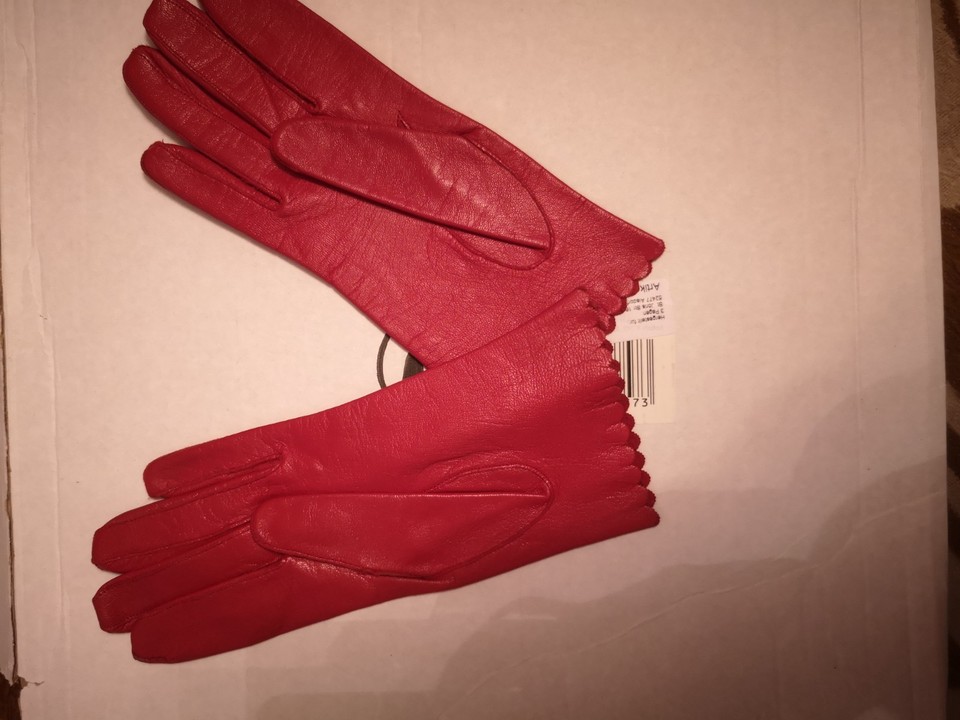 Rote geschmeidig weiche Vintage Damen-Lederhandschuhe | eBay.de