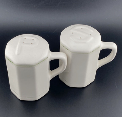 Stove Top Hexagonal Salt & Pepper Ceramic Shakers Restaurant Ware Green ...