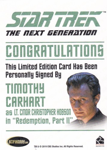 Star Trek TNG Archives & Inscriptions Timothy Carhart Autograph Lt ...