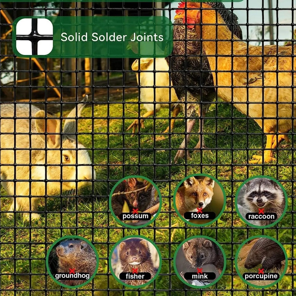 1"x1" Hardware Cloth Welded Wire Fence Vinyl Coated Chicken Rabbit Mesh ...