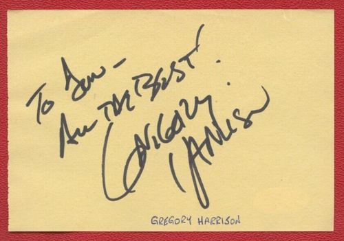Gregory Harrison (Trapper John MD) JSA Authenticated Signed 4x6" Cut ...