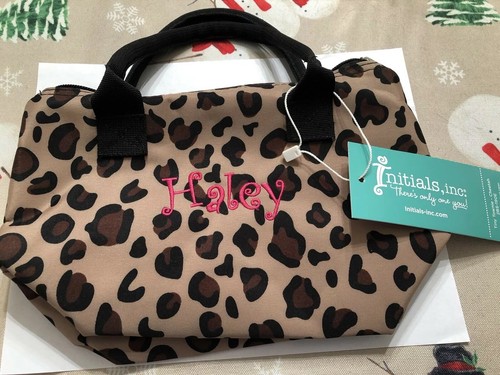 Initials Inc Purse in leopard print with name HALEY in hot pink NEW | eBay