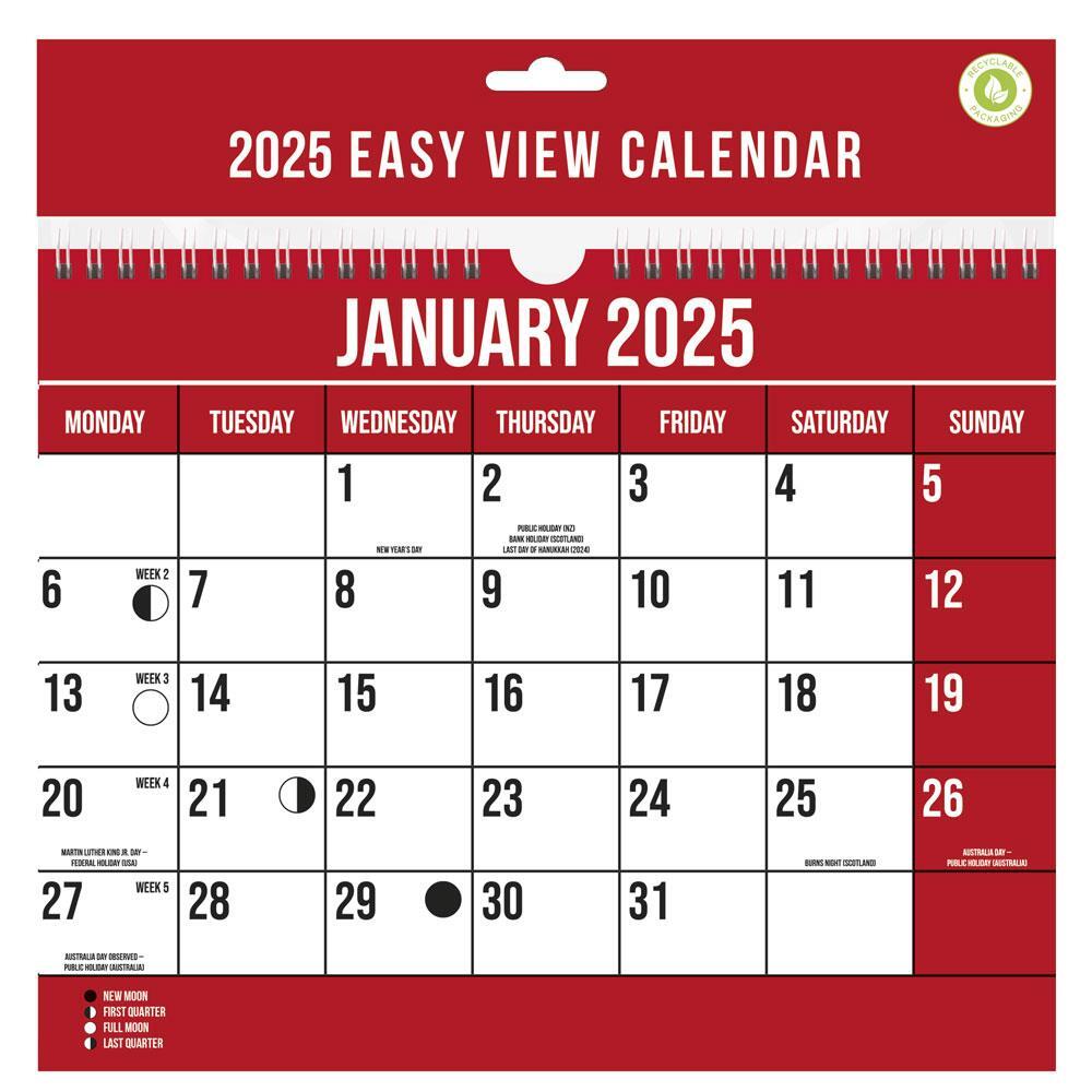 2025 Wall Slim Calendar, Large Month to View Planner, Easy View ...