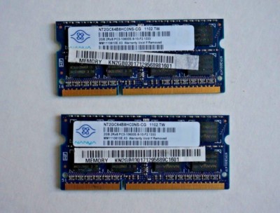 NANYA 4GB 2x2GB DDR3 PC3-10600S-9-10-F2.1333 1Rx8 Laptop Memory RAM | eBay