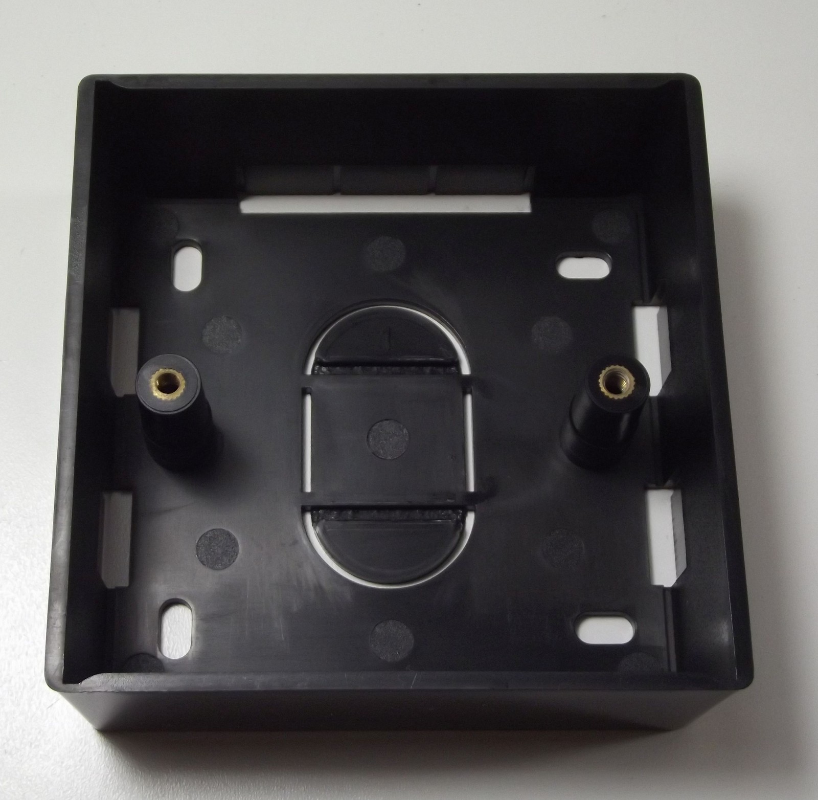 BLACK Single Gang BACKBOX 32mm Deep ABS Wall Mount Pattress Back Box 1 ...