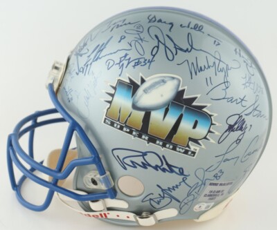 Super Bowl MVP Full Size LE Autographed Helmet - 41 Sigs - BAS/JSA/WARD ...