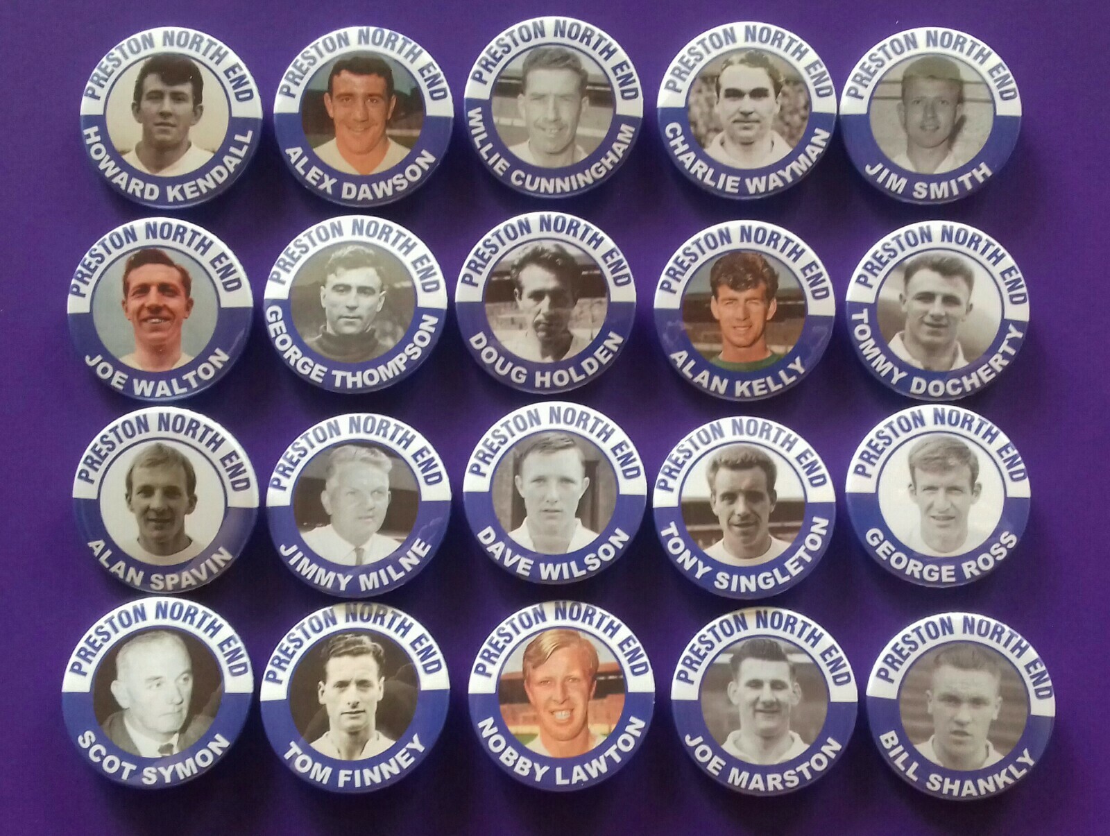 PRESTON NORTH END FC LEGENDS (SET 1) BADGES X20 38mm in size | eBay