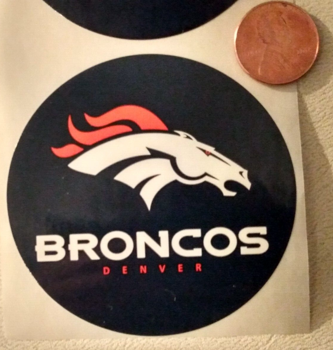 Denver Broncos Stickers - 4 (Four) - 2.5" Round Logo NFL Football AFC ...