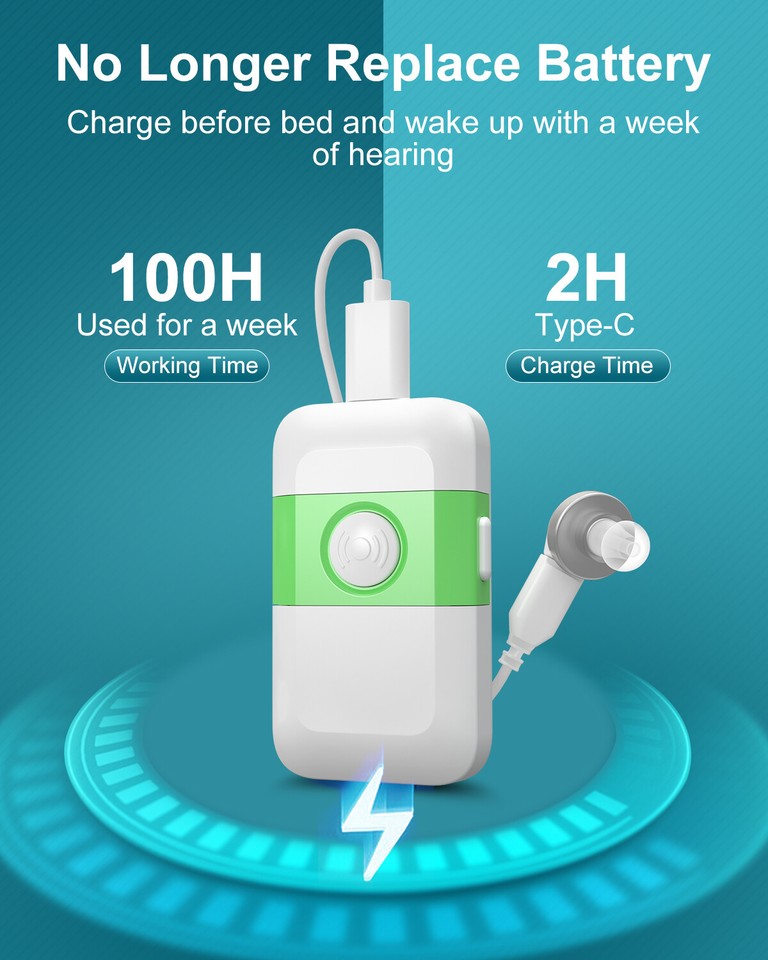 Pocket Hearing Aid Single Ear Hearing Device Booster Sound Amplifier ...