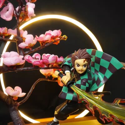 Demon Slayer Tanjirou Douma Kokushibou PVC Figure W/LED Light Base Lamp ...
