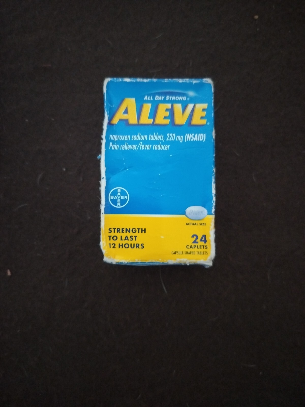 Aleve All Day Strong Pain Relief/Fever Reducer 220 mg Caplets 24 Ct ...