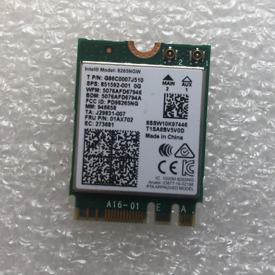 Intel 8265NGW Wireless-AC 8265 802.11ac M.2 Wireless + Bluetooth 4.2 ...
