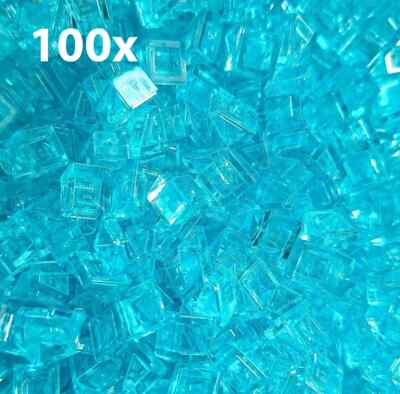 100 x LEGO 54200 Cheese Slope 1 x 1 x 2/3 Transparent Trans Light Blue ...