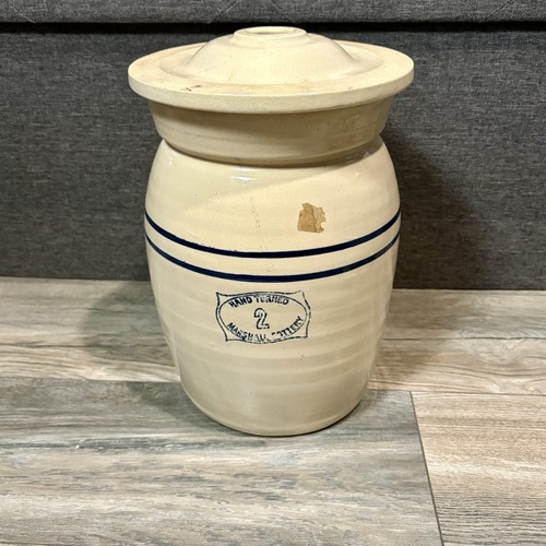 Vintage Marshall Pottery Texas Stoneware Number 2 Crock Butter Churn ...