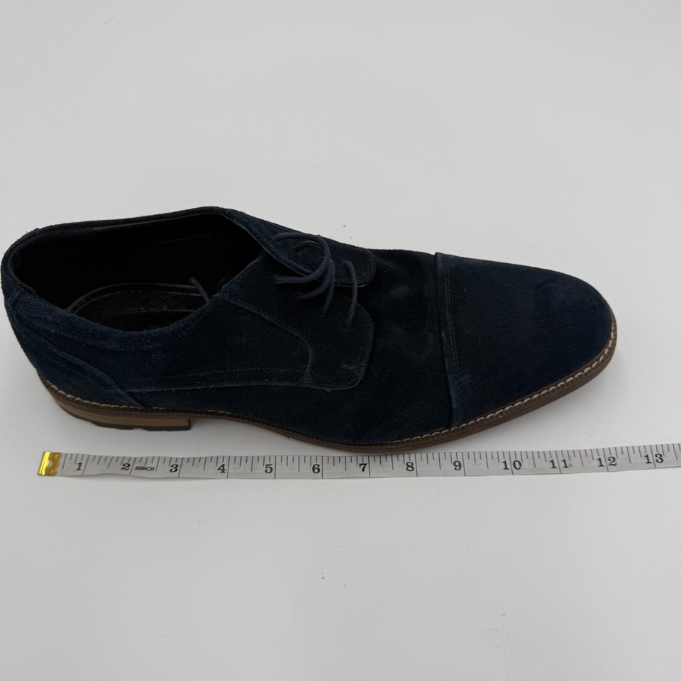 Carlo Morandi Tony Oxford Shoes Men's Navy Suede Leather Cap Toe Lace ...