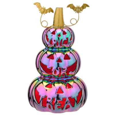 13" LED Lit Iridescent Stacked Pumpkins Decor, Battery Operated | eBay