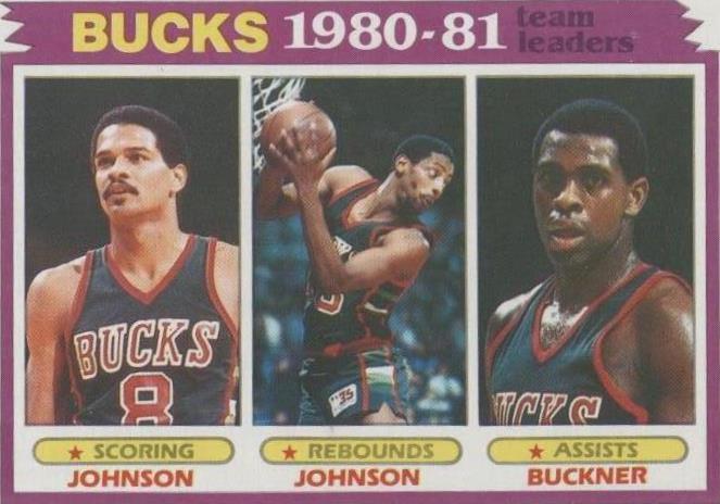 1981-82 Topps - Team Leaders Marques Johnson, Quinn Buckner, Mickey ...