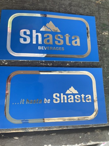 (2) VTG New + Unused Rare SHASTA Soda Beverages Decals IT HASTA BE A ...