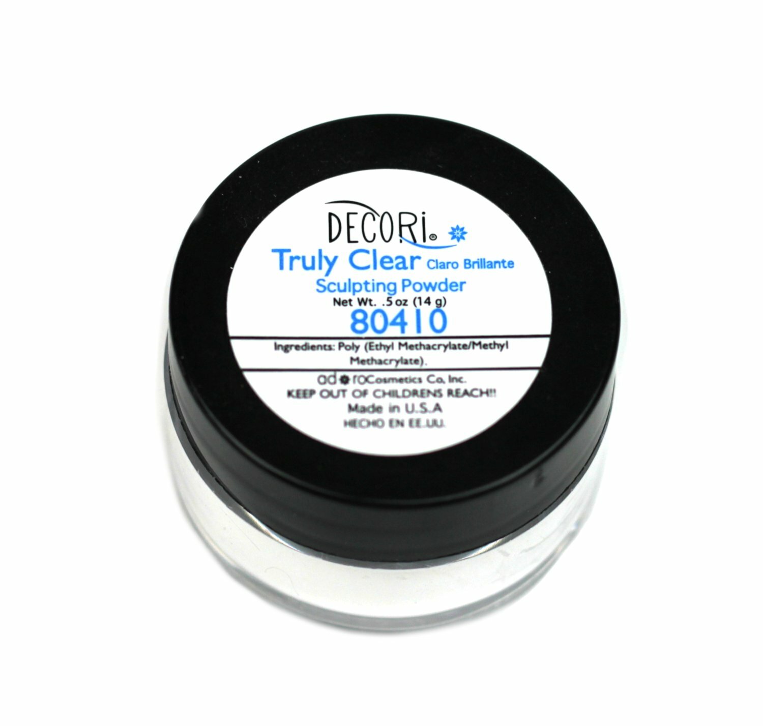 Decori Truly Clear Acrylic Nail Sculpting Powder 0.5 oz Adoro Made in ...