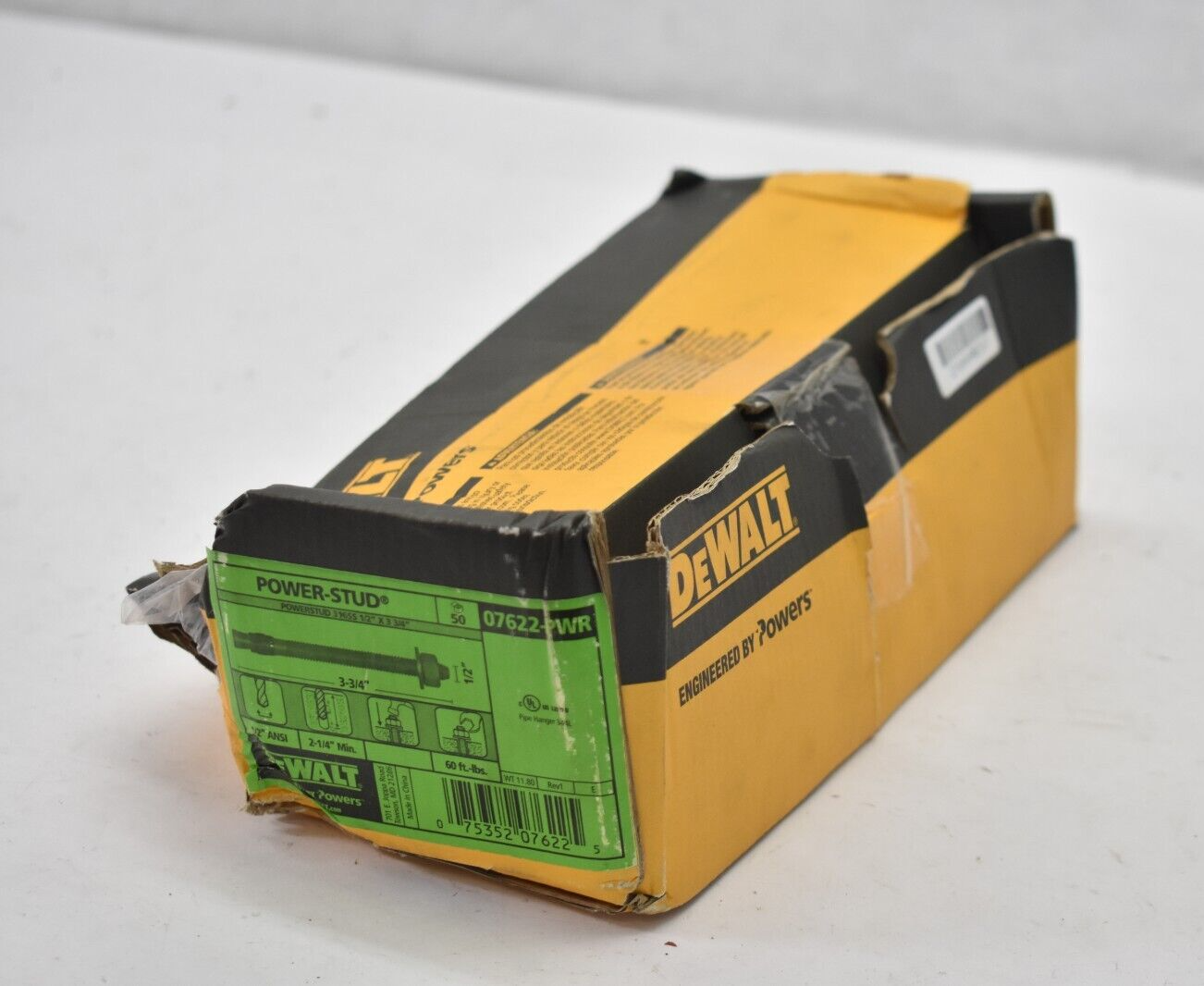 DeWalt Power Stud Wedge Anchors 1/2" x 3-3/4" 07622-PWR 50 Pack Genuine ...