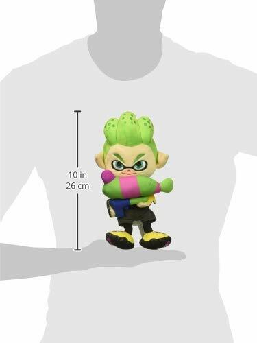 SPLATOON 2 Series Inkling Boy Neon Green Plush Multi-Colored 10" LITTLE ...