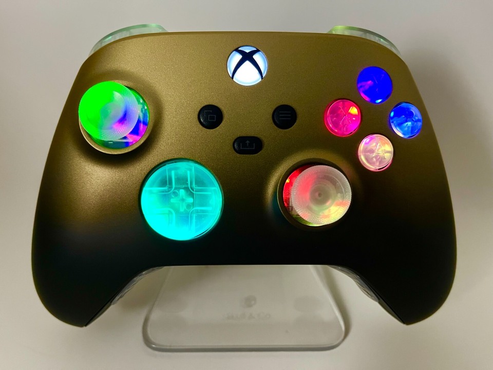 Microsoft Xbox One Controller - Gold Shadow - with custom LED mod ...