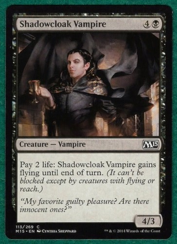 Shadowcloak Vampire - Core Set 2015 M15 #113- Magic: The Gathering MTG ...