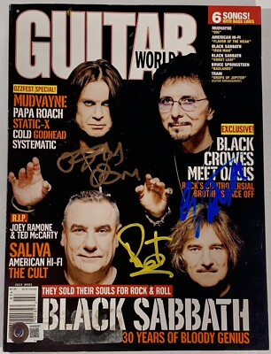 Ozzy Osbourne Black Sabbath signed Guitar Magazine Geezer Bill Ward ...