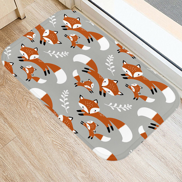 Cartoon fox Door Mat Indoor Hallway Balcony Mats Velvet Living Room ...