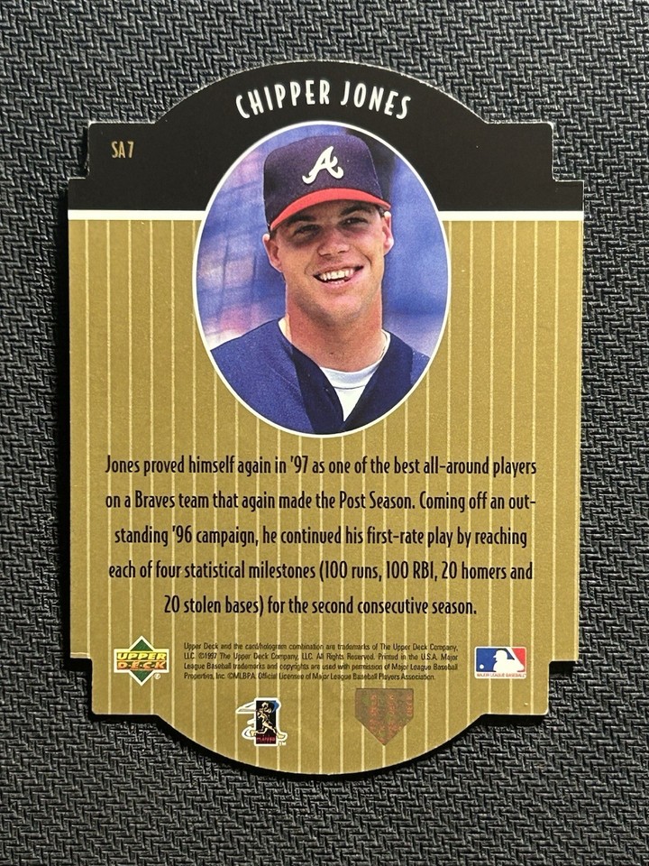 1997 Upper Deck Star Attractions Chipper Jones #SA7 Gold Atlanta Braves ...