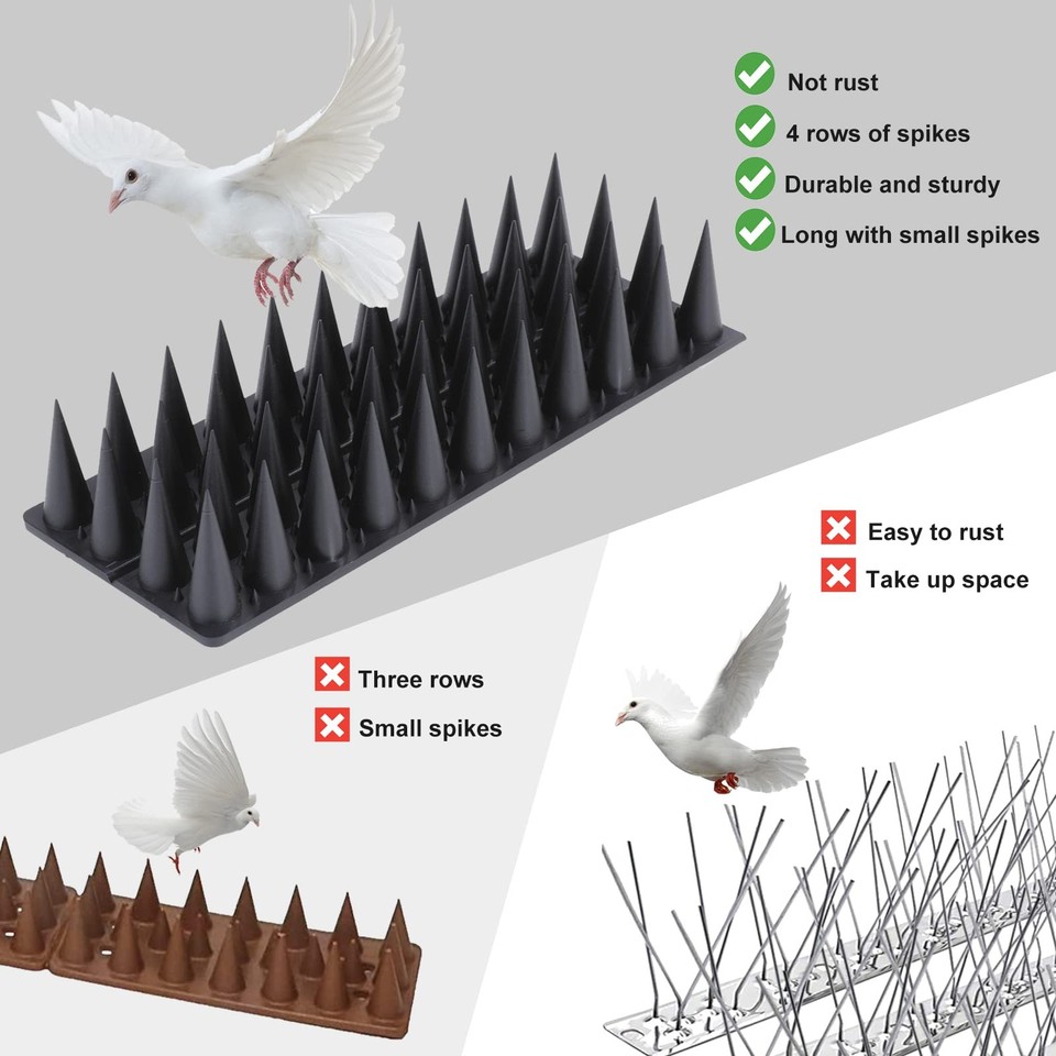 Bird Spikes 9 Pack Guard for Squirrel Cat Raccoon and Other Small ...