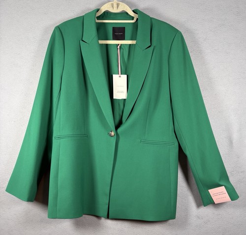 Alex Marie Womens Green Long Sleeve Lined Single-Breasted Blazer Size ...
