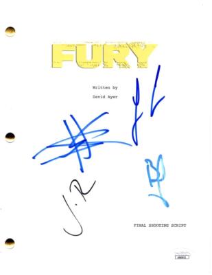 Brad Pitt Shia LaBeouf Logan Lerman & Bernthal Signed Autograph Fury ...
