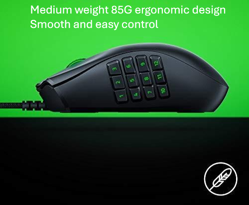 Razer Naga X Mmo Gaming Mouse 16 Buttons Multi-Buttons RZ01-03590100 ...