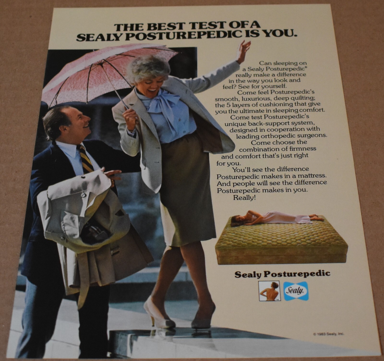 1983 Print Ad Sealy Posturepedic Bed Lady Style Heels Legs Luxurious ...