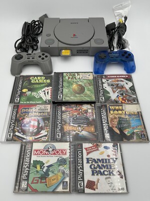 Sony PlayStation PS1 Console Bundle Family Video Games Lot Controller ...