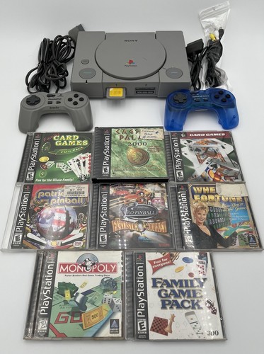 Sony PlayStation PS1 Console Bundle Family Video Games Lot Controller ...
