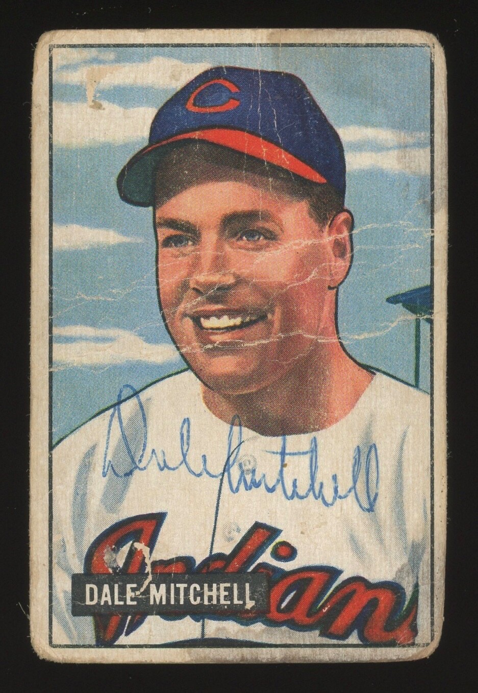 1951 Bowman #5 Dale Mitchell Period Signed Auto - BAS Certified | eBay