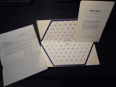 1965 TRI-HEX Prototype STRATEGY GAME BOARD Rules Signed LETTER W May ...